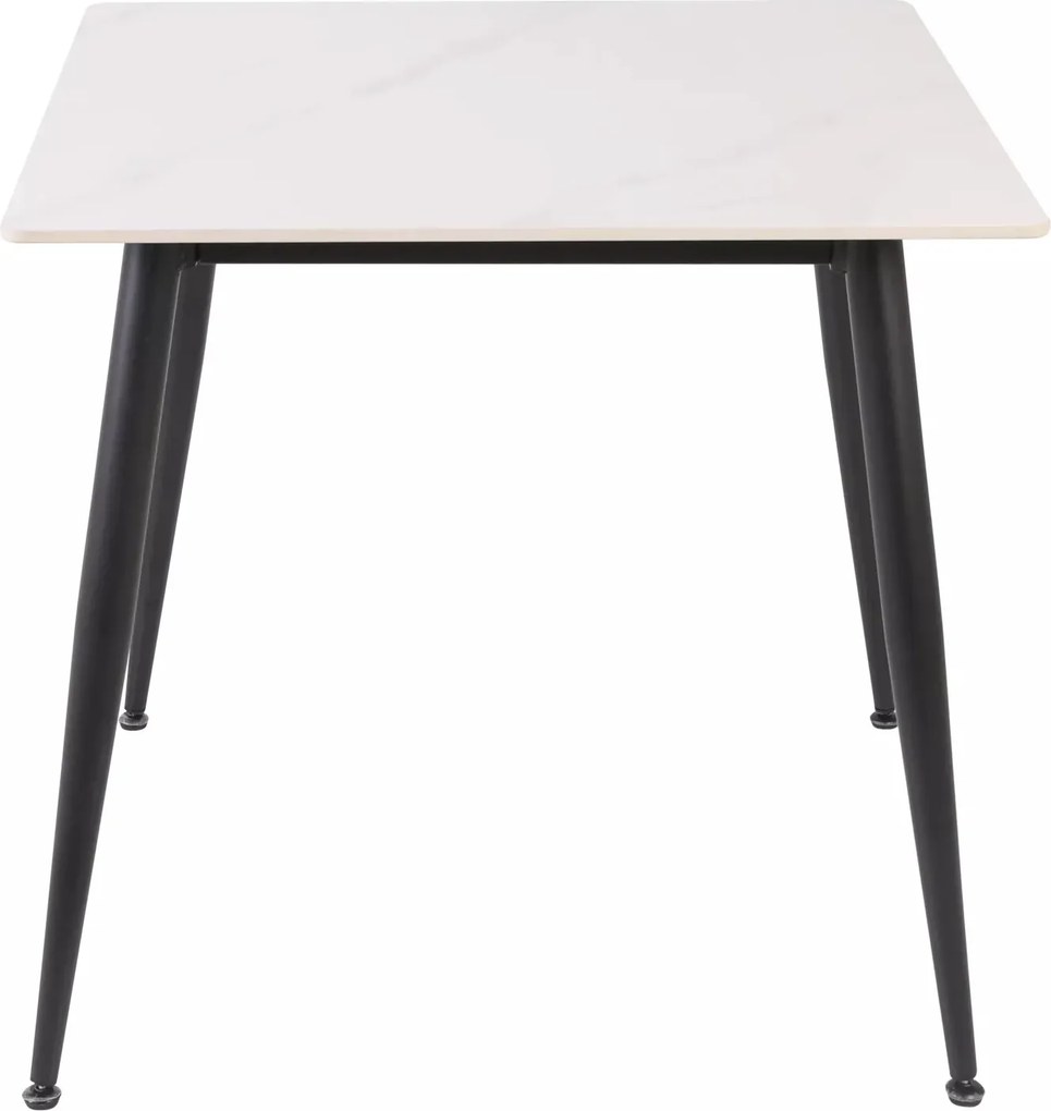 Jídelní stůl Rion 80 cm keramika bílý mramor/černý