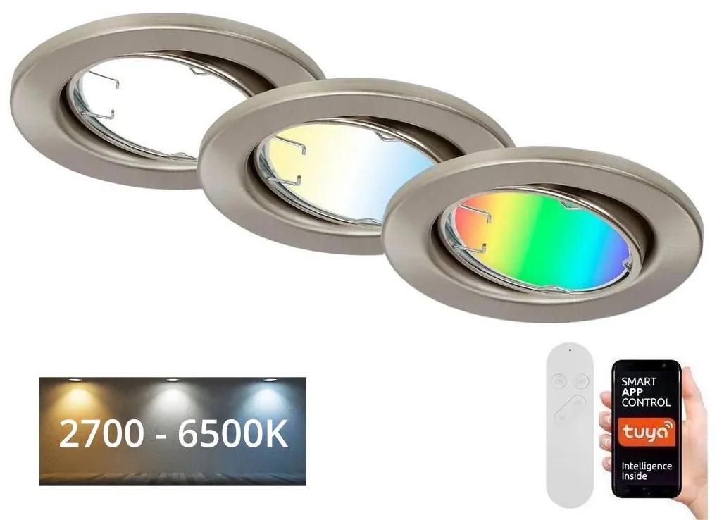 Brilo | Brilo - SADA 3x LED RGBW Stmívatelné koupelnové svítidlo GU10/4,9W/230V Tuya+ DO | BL1227