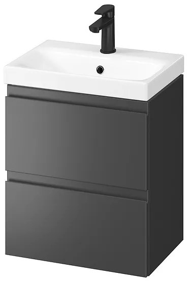 Cersanit Moduo Slim, závěsná umyvadlová skříňka 50x35x57 cm, antracitová matná, S590-075-DSM