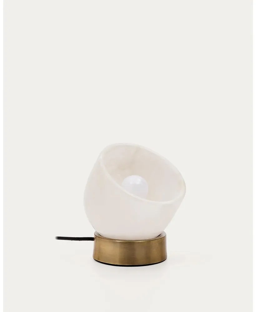 Krémová/v mosazné barvě stolní lampa (výška 17 cm) Shenli – Kave Home