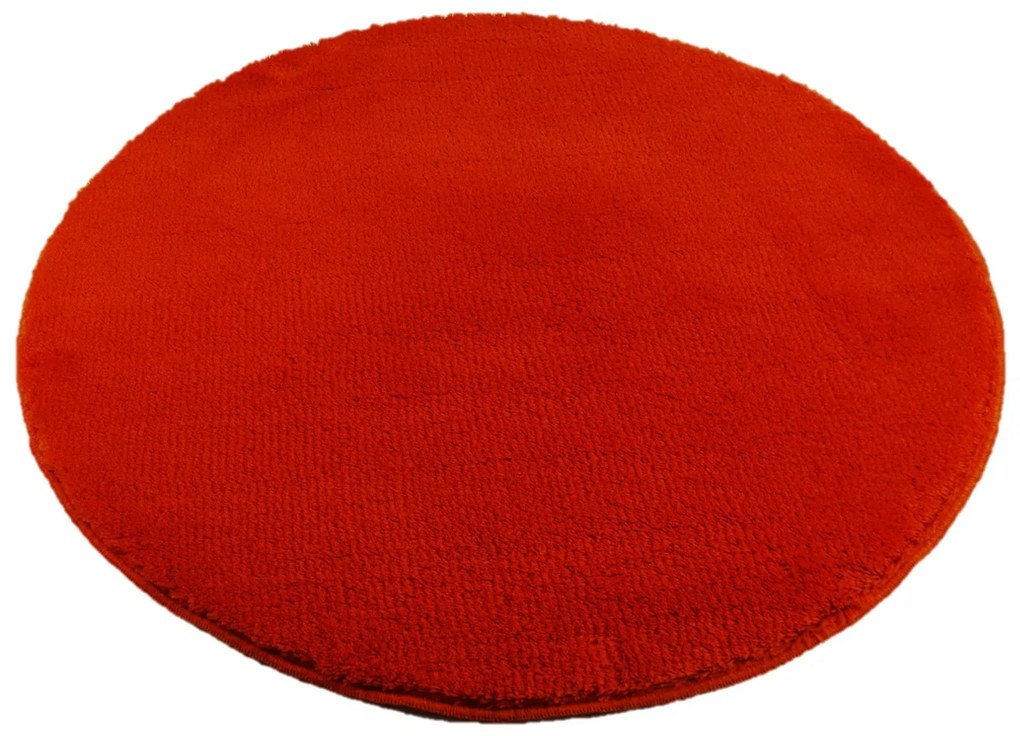 ROUTNER Koupelnová předložka COTTON Oranžová - Oranžová / Kruh Ø 90 cm