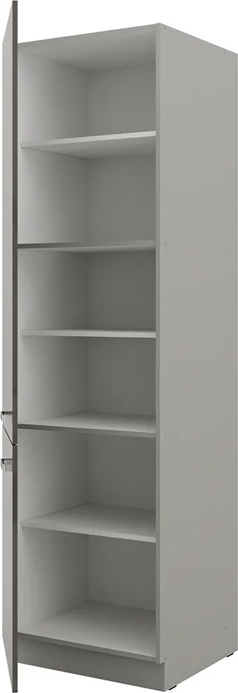 GREY gr | vysoká skříňka 60 DK-210 2F potravinová s policemi | 60 cm | světle šedá/tmavě šedá lesk