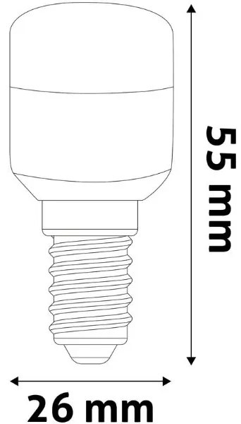 Prémiová LED žárovka E14 1,3W 150lm T26, denní, ekv. 16W, 3 roky