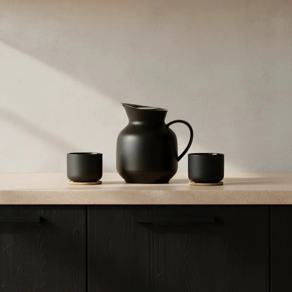 Černá plastová termokonvice 1 l Amphora – Stelton