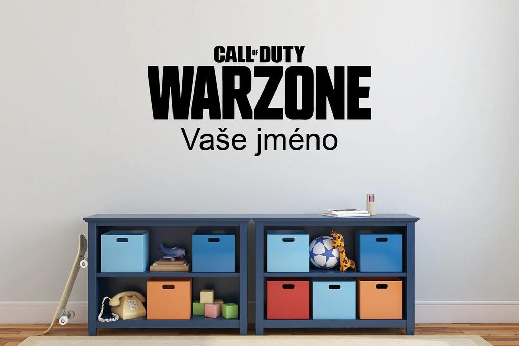 Lepy.cz Samolepka na zeď Call of Duty + vlastní jméno Velikost (šířka x výška): 50x24cm, Barevná varianta: Ledová modrá