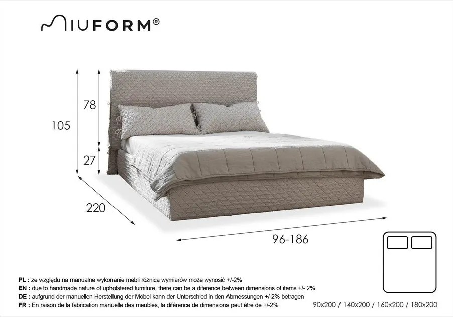 Béžová čalouněná jednolůžková postel s úložným prostorem s roštem 90x200 cm Sleepy Luna – Miuform