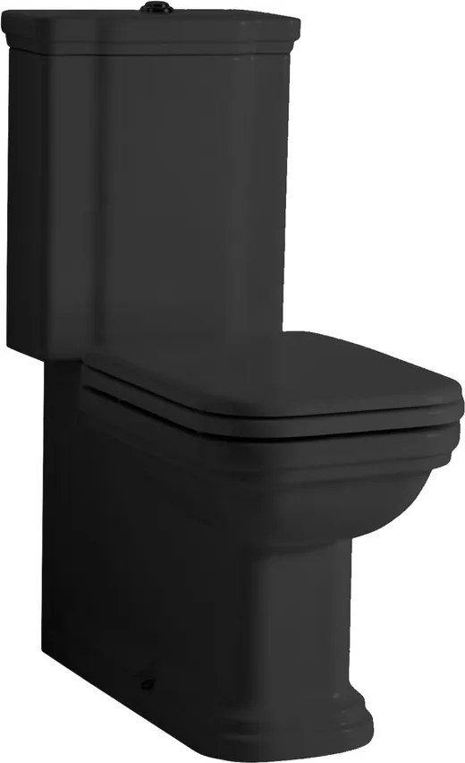 Kerasan Kerasan, WALDORF WC kombi mísa 40x68cm, spodní/zadní odpad, černá mat, 411731