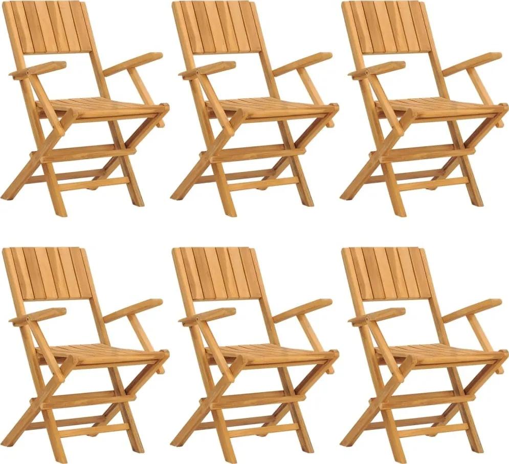 vidaXL Skládací zahradní židle 6 ks 55x61x90 cm masivní teakové dřevo [3155062]