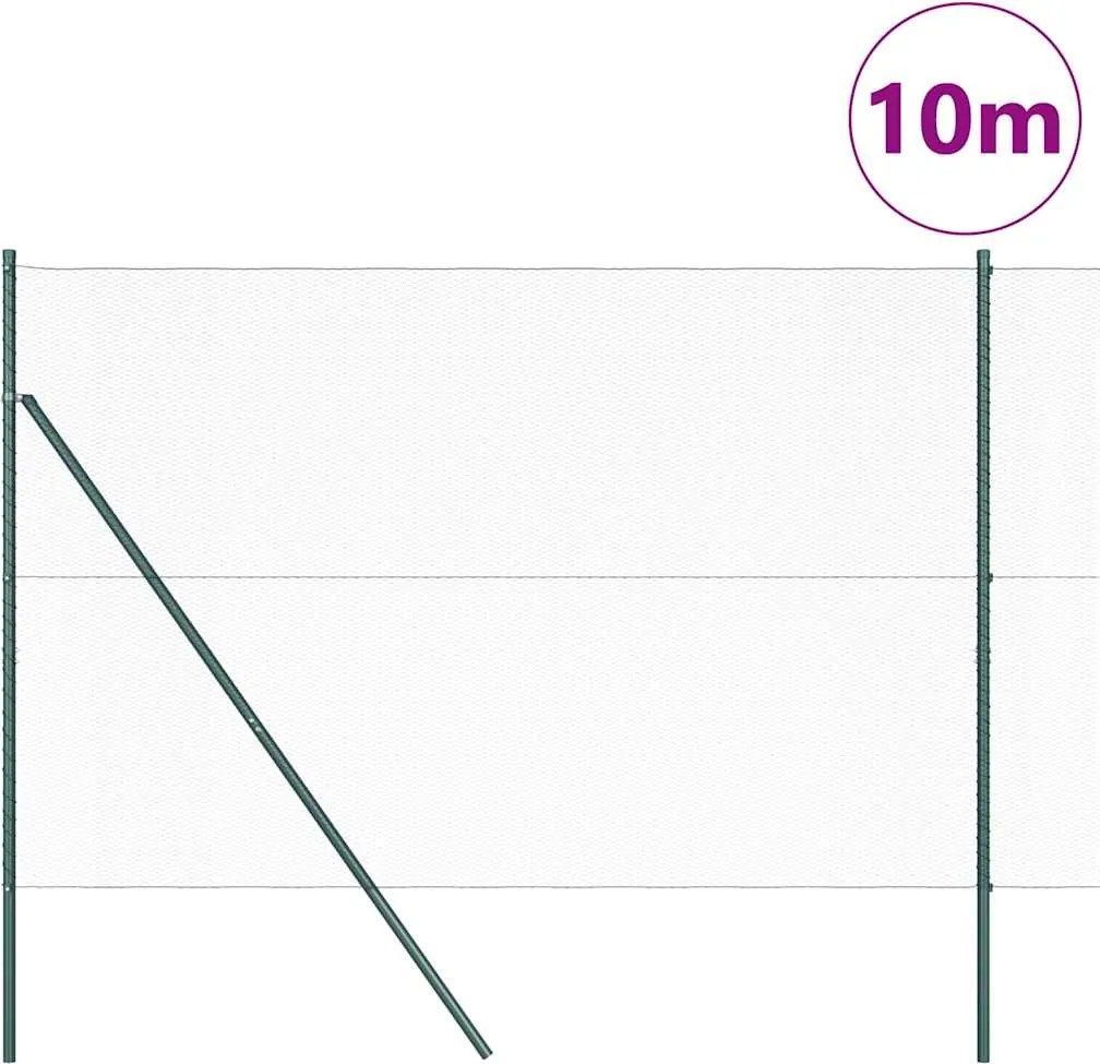 Hexagonální kotvení plotu 10 x 1,5 m Ocel potažená PVC Zelená 3352648