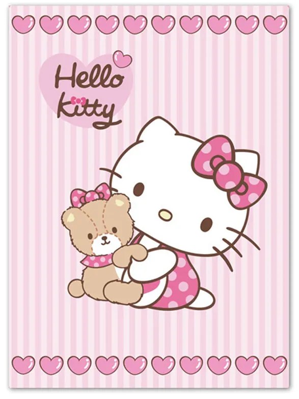 DETEXPOL Španělská deka Hello Kitty Teddy akryl 80/110 cm