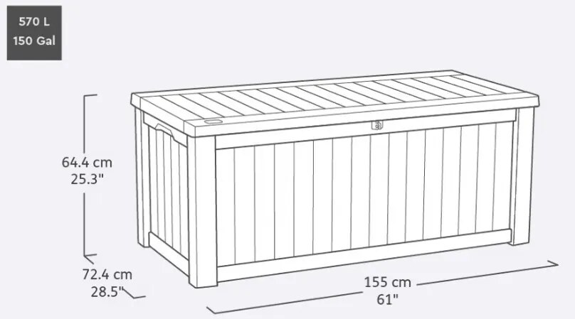 KETER ROCKWOOD box 570L - hnědý