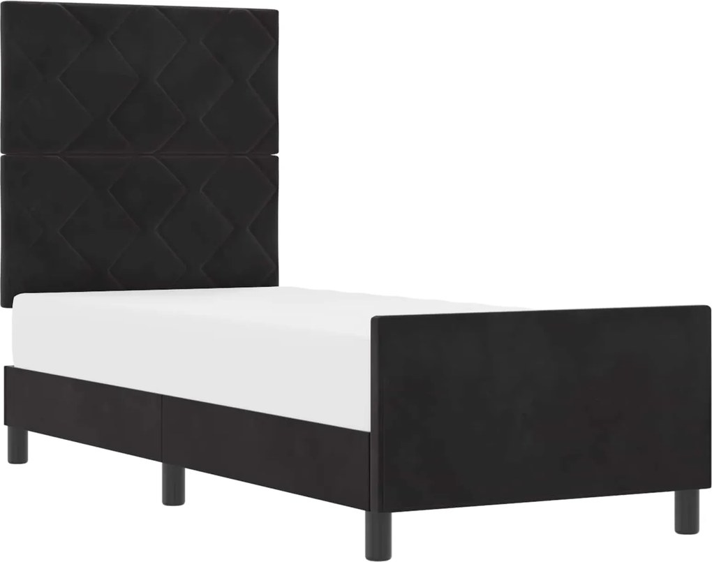 Postel s boxspringem s čelo Černá 80 x 200 cm samet 3344971