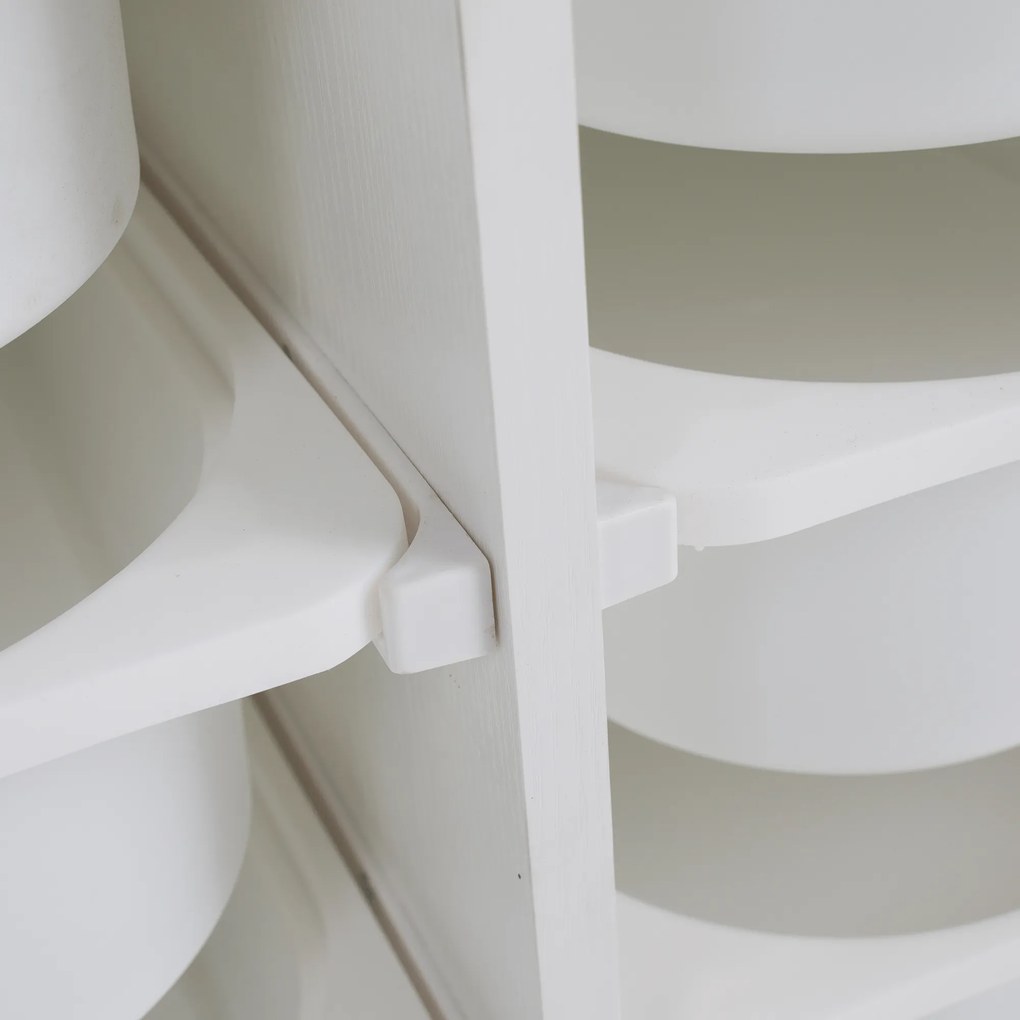 Organizér s úložnými boxy, bílá, TRIMAL