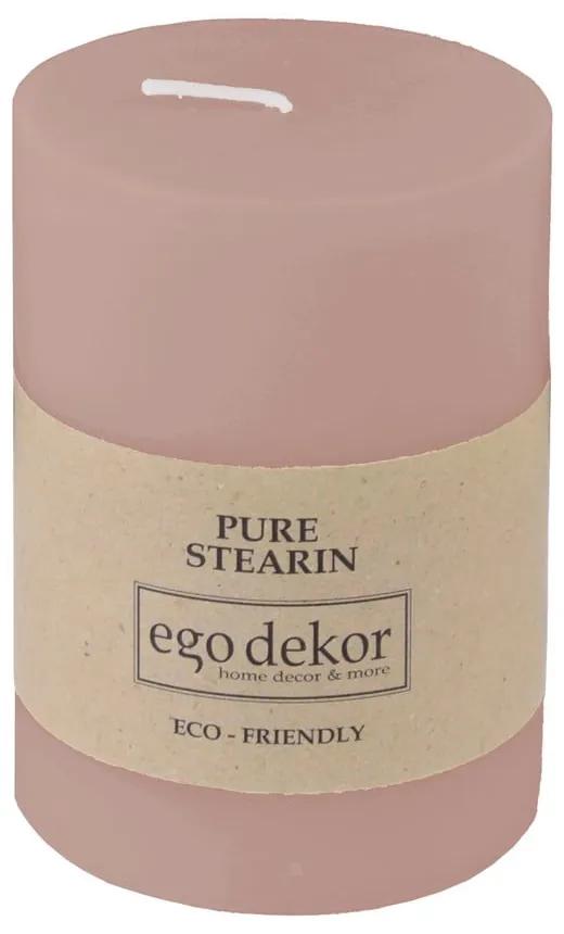 Pudrově růžová svíčka Eco candles by Ego dekor Friendly, doba hoření 37 h