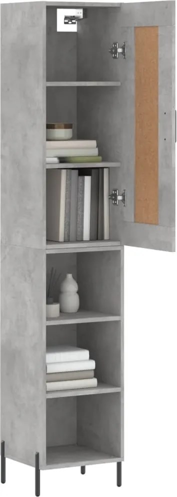 Skříň highboard betonově šedá 34,5x34x180 cm kompozitní dřevo 3200333