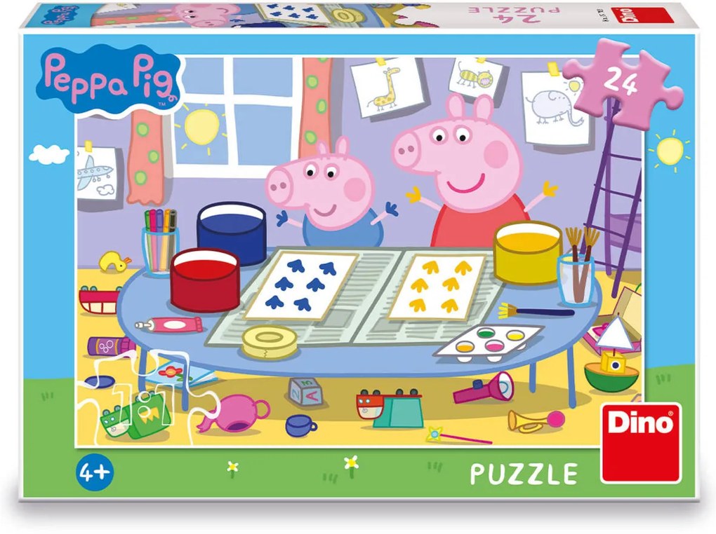 DINO Puzzle Peppa Pig Výtvarník 24 dílků 26x18cm skládačka dn351783