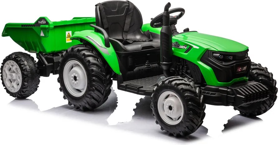 LEAN CARS Akumulátorový traktor HC-306 s přívěsem, světle zelený, 24 V