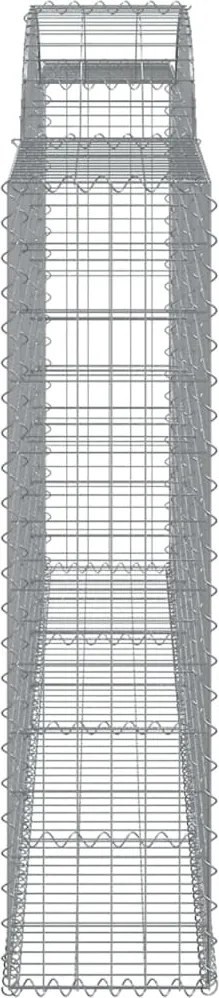 Klenuté gabionové koše 3 ks 300x30x120/140cm pozinkované železo 3146540