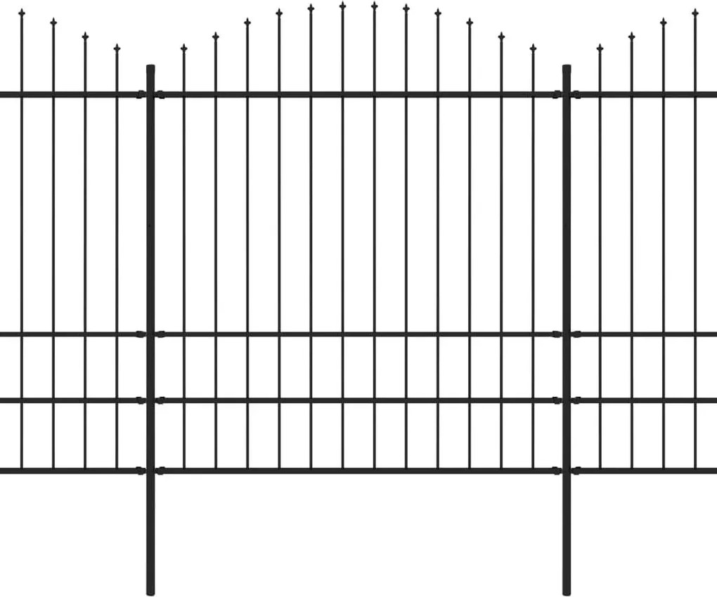 vidaXL Zahradní plot s hroty ocel (1,75–2) x 8,5 m černý [277752]