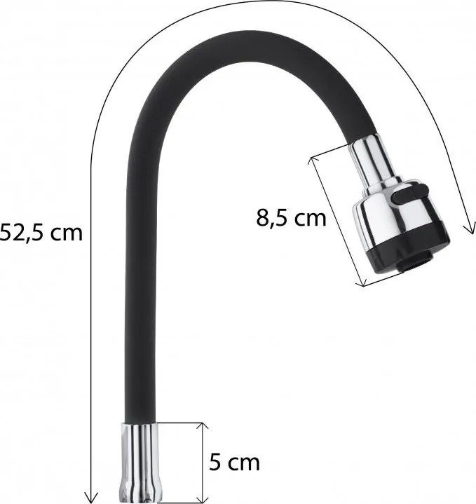 Erga Diosa, elastické rameno, černá-chromová, ERG-YKA-BZ.TUD-1-G-BLK