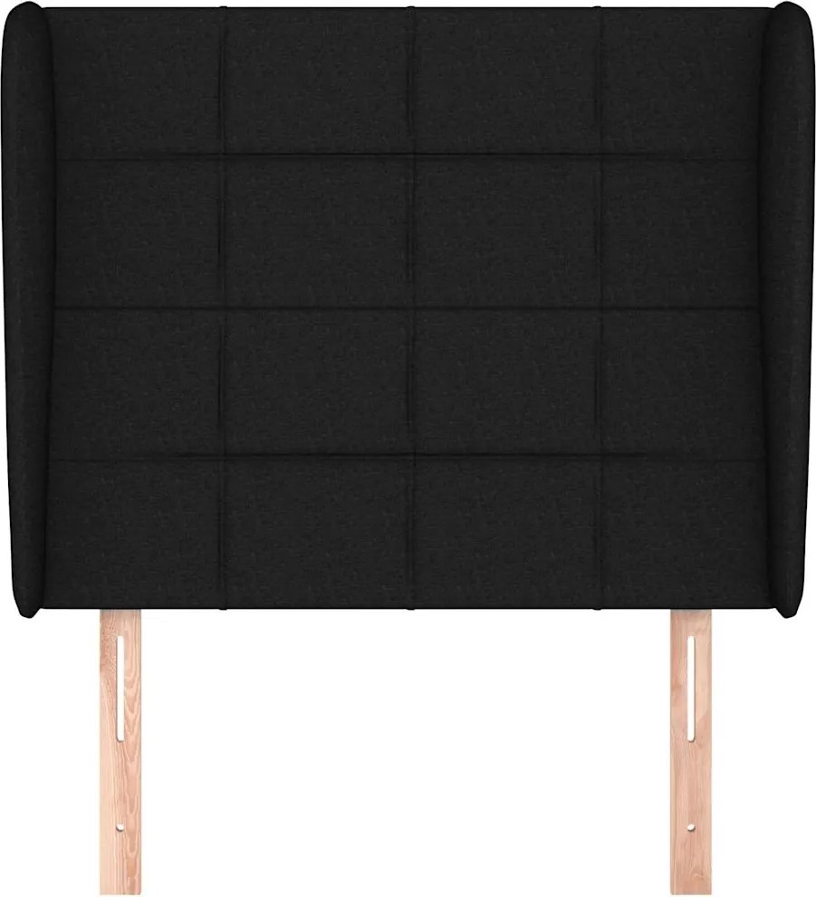 Čelo postele typu ušák černé 103x23x118/128 cm textil 3117948