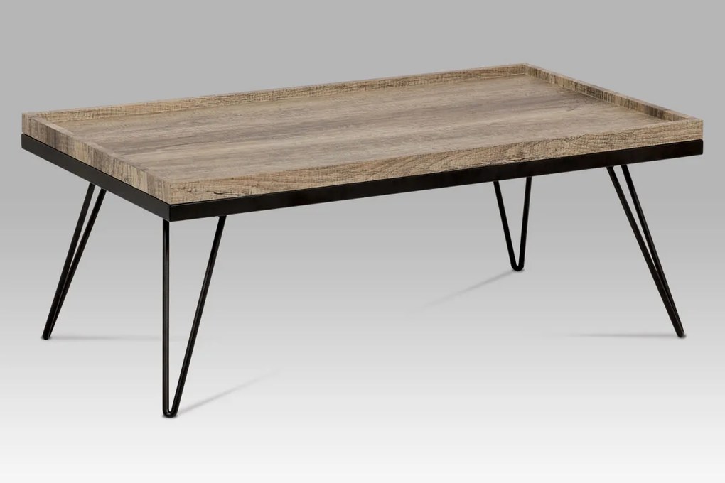 Konferenční stolek 110x60x42 cm, dub canyon grey / černá