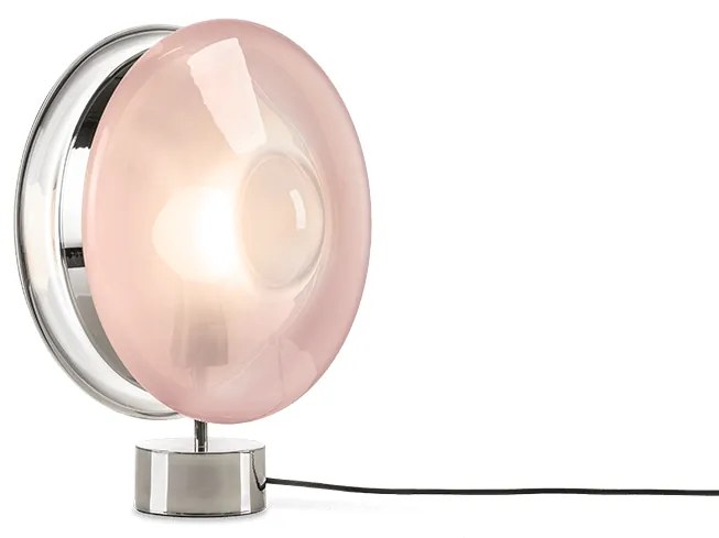 Bomma Orbital skleněná stolní lampa Barva: Růžová, Barva kování: Patinovaná mosaz