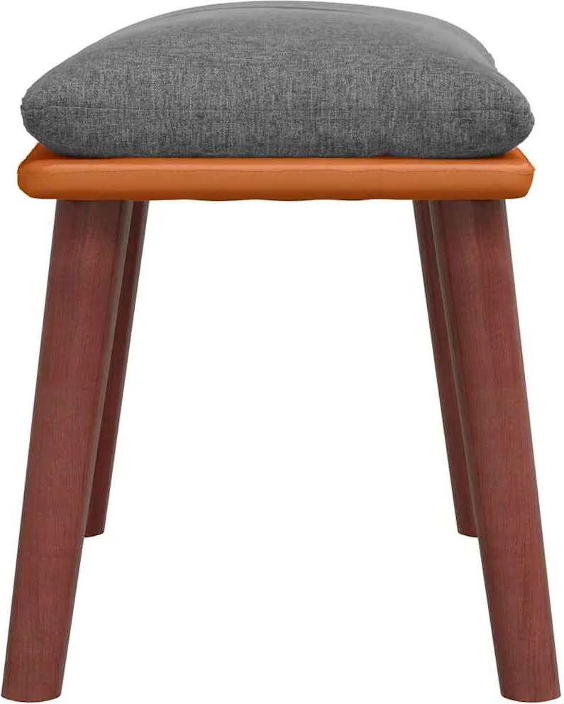 Podnožka světle šedá 45x29,5x35 cm textil a umělá kůže 341479