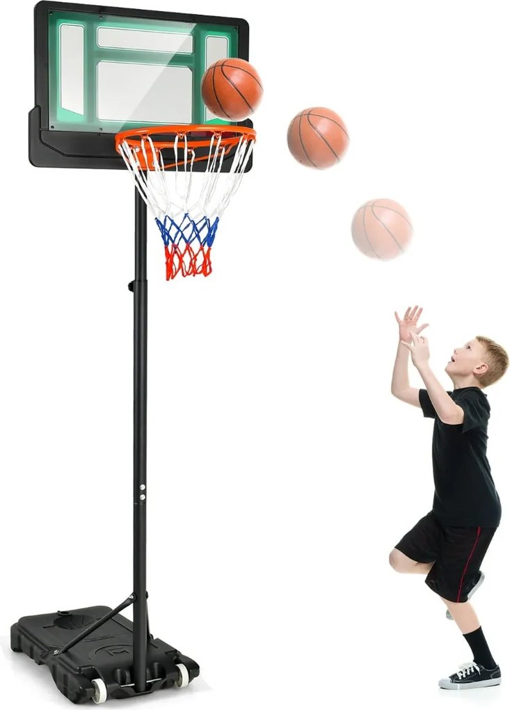 Costway Basketbalový stojan 90/158-210 cm výškově nastavitelný basketbalový koš
