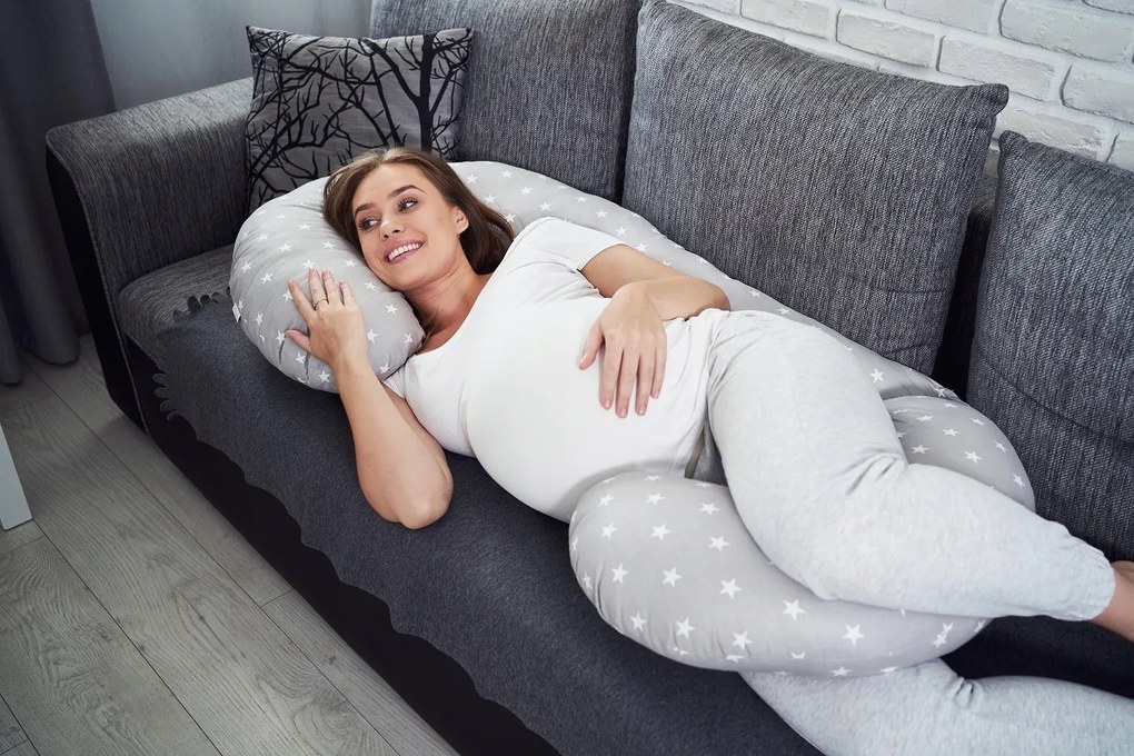 Těhotenský a kojicí polštář BABYMAM PREMIUM 300 cm 3v1 - Květy v zahradě