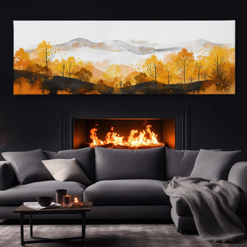 Obraz na plátně - Podzimní seance v údolí FeelHappy.cz Velikost obrazu: 180 x 60 cm