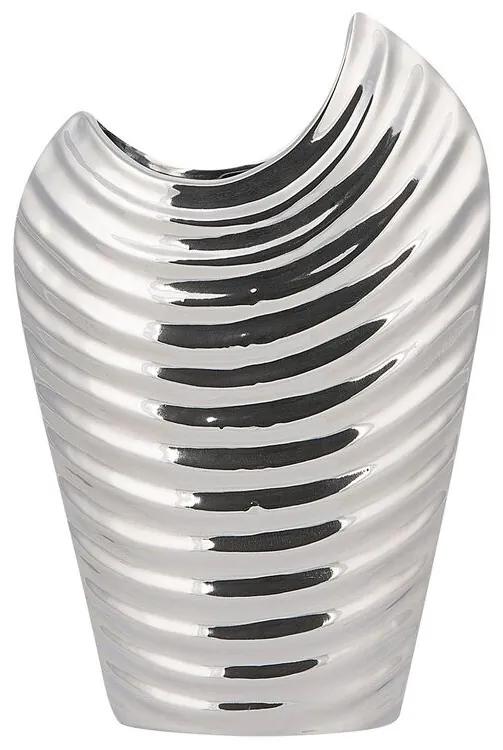 Dekorativní stříbrná váza ECETRA Beliani