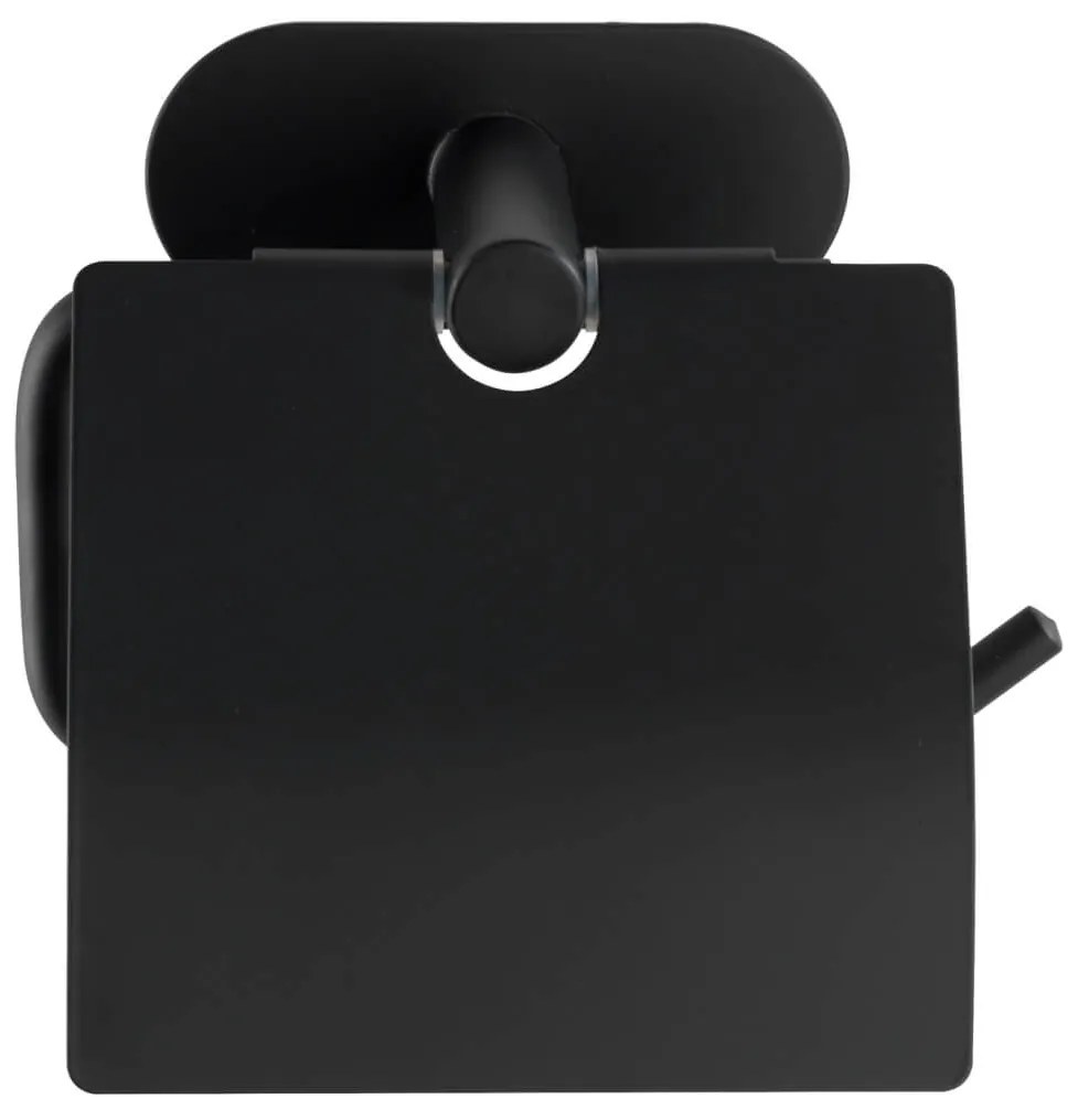 WENKO Držák WC papíru BEZ VRTÁNÍ TurboLoc OREA BLACK černý 13x14x7 cm