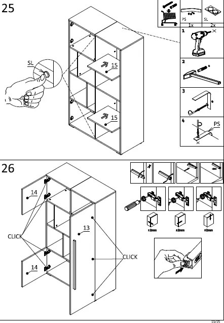 Jurek Komoda/regál LORIN R5 Kombinace barev: KAŠMÍR + MOŘSKÁ MODRÁ