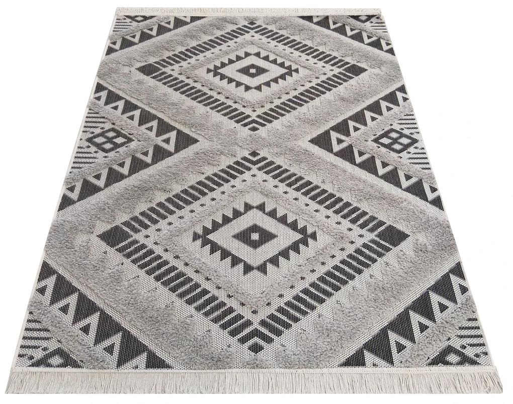 Originální šedý koberec ve skandinávském stylu