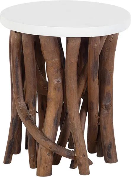 Bílý konferenční stolek ve tvaru větve - HOUMA