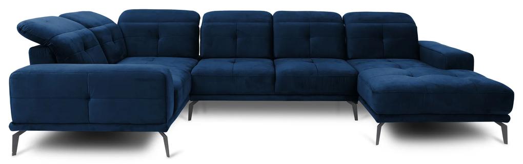 Rohová sedačka ve tvaru U Nicolette (tmavě modrá) (L). 1038131