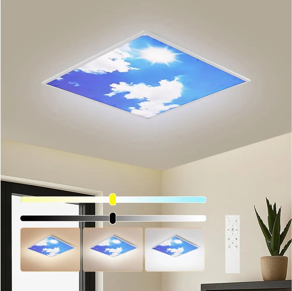 BRILAGI-LED Stm svítidlo SLIMFRAME SKY LED/58W/230V 60x60 cm stříbr/modrá+DO