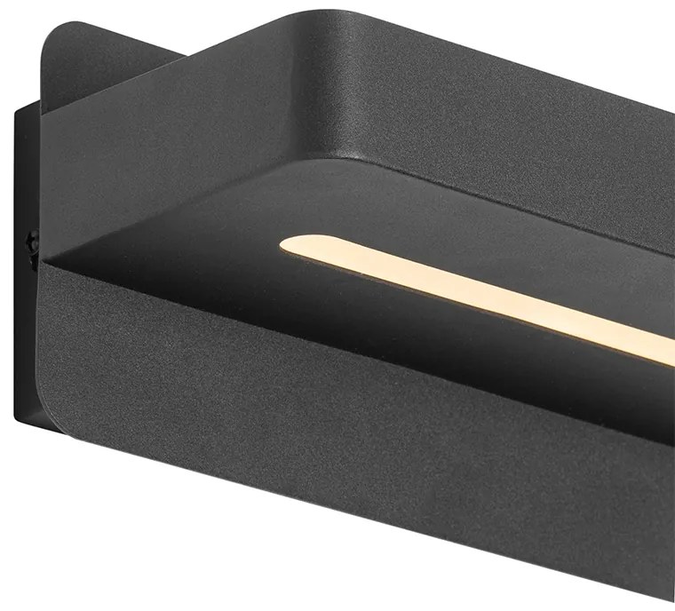 Moderní nástěnné svítidlo černé vč. LED s USB a vypínačem - Ted