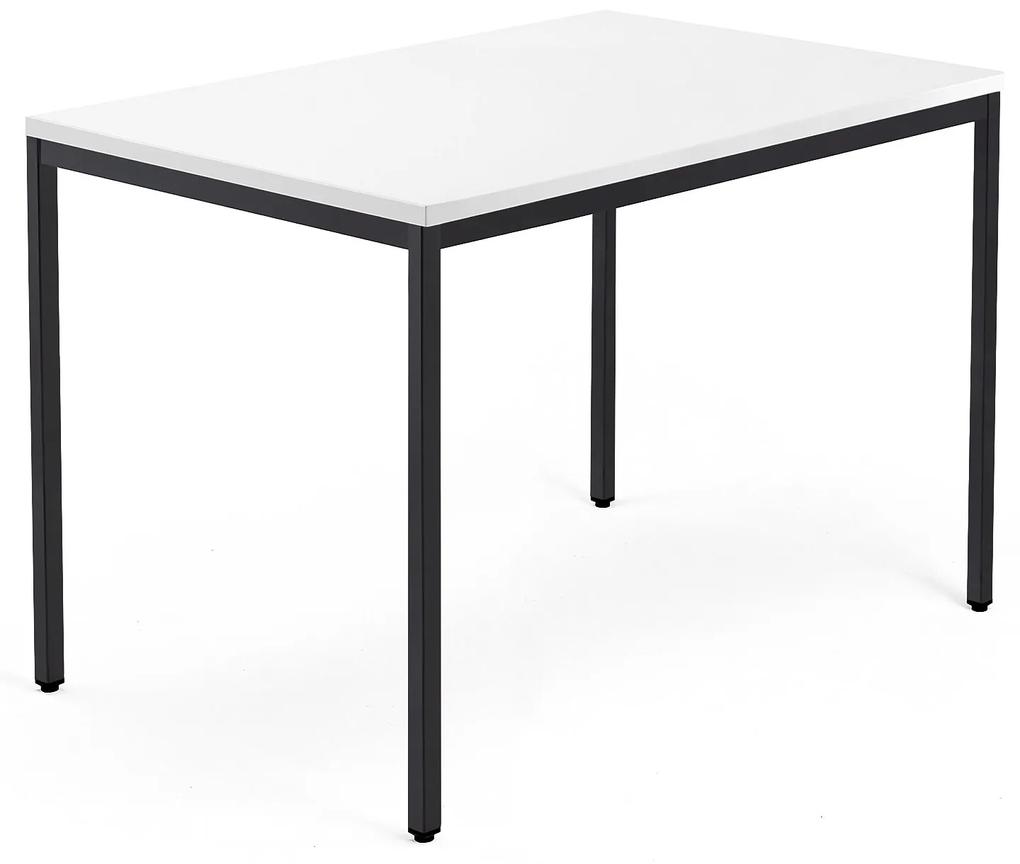 AJ Produkty Psací stůl MODULUS, 4 nohy, 1200x800 mm, černý rám, bílá