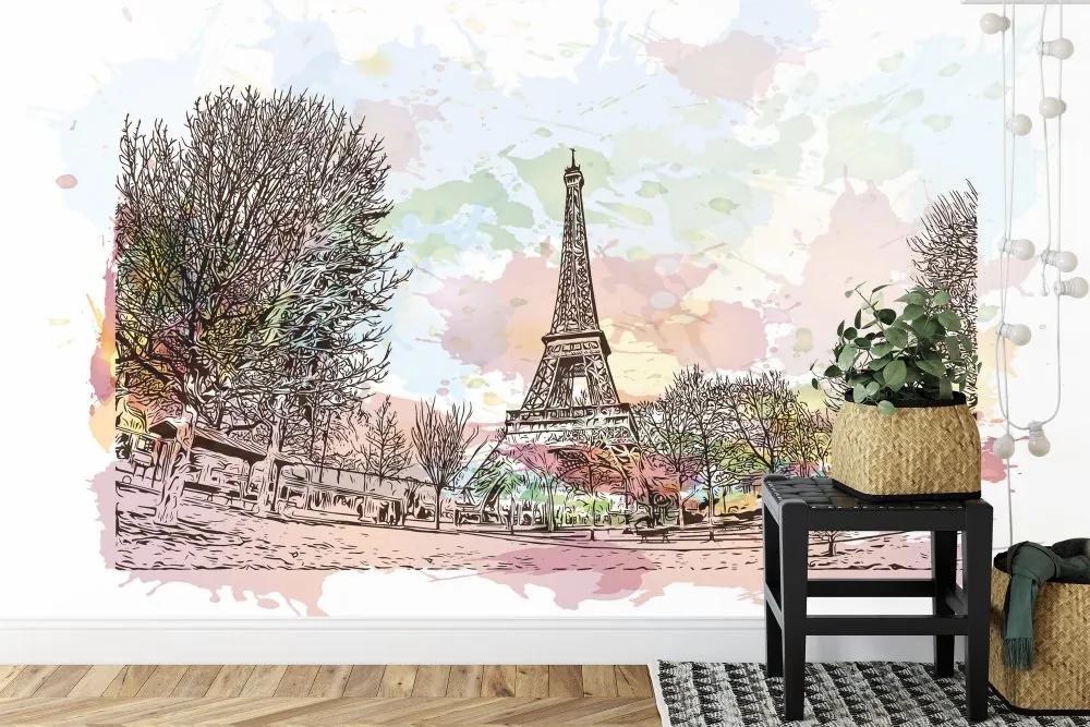 Fototapeta Paříž Eiffelova Věž Omyvatelný vlies 104x70.5