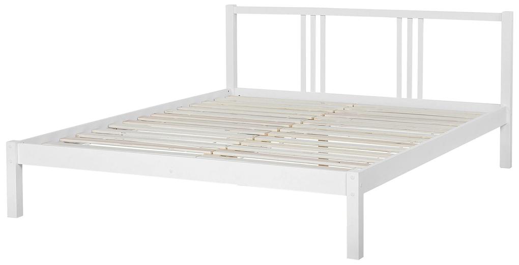 Dřevěná postel 160 x 200 cmbílá VANNES Beliani
