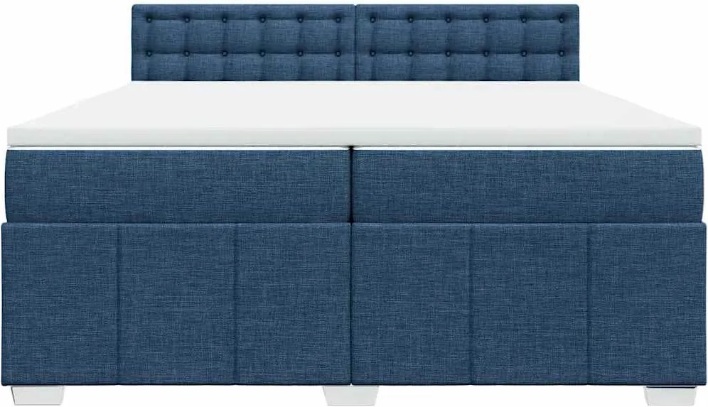 Box spring postel s matrací modrá 200x200 cm textil 3289495
