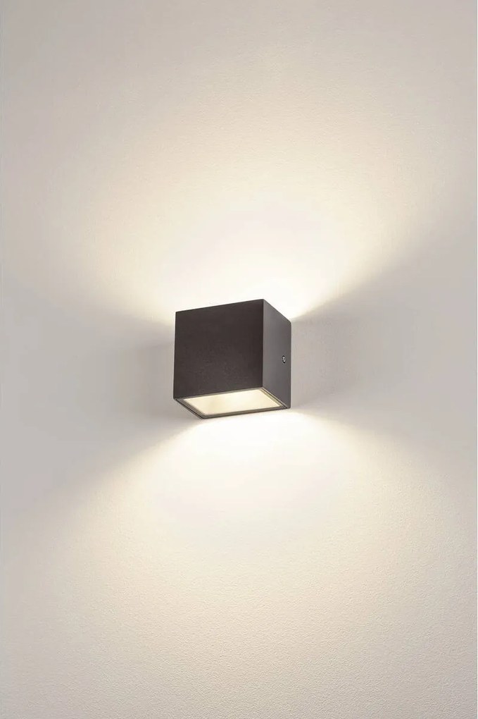 LA 1002032 SITRA CUBE WL LED venkovní nástěnné a stropní nástavbové svítidlo, antracit, IP44, 3000K, 10W - BIG WHITE (SLV)