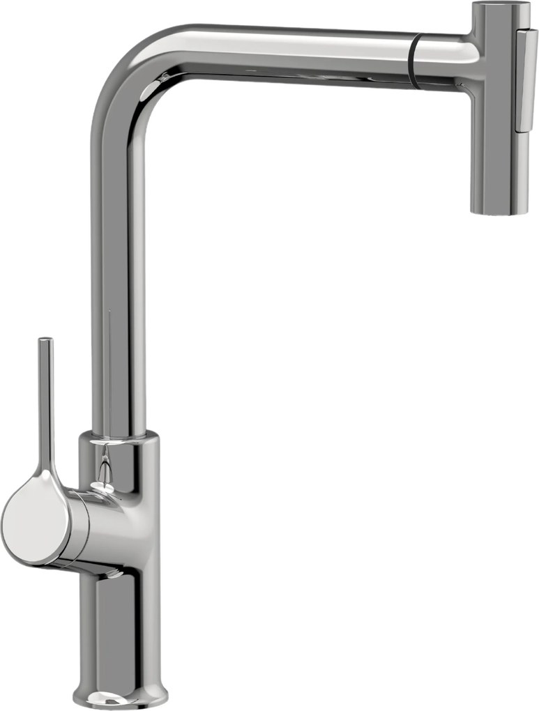 Invena Farsala, vysoká dřezová baterie s 2-funkční výsuvnou výlevkou h-369, chromová, INV-BZ-40-L01-S