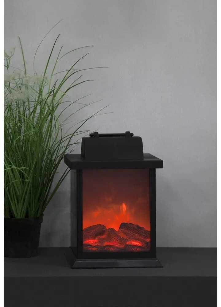 Černý LED krb na baterky Fireplace – Star Trading