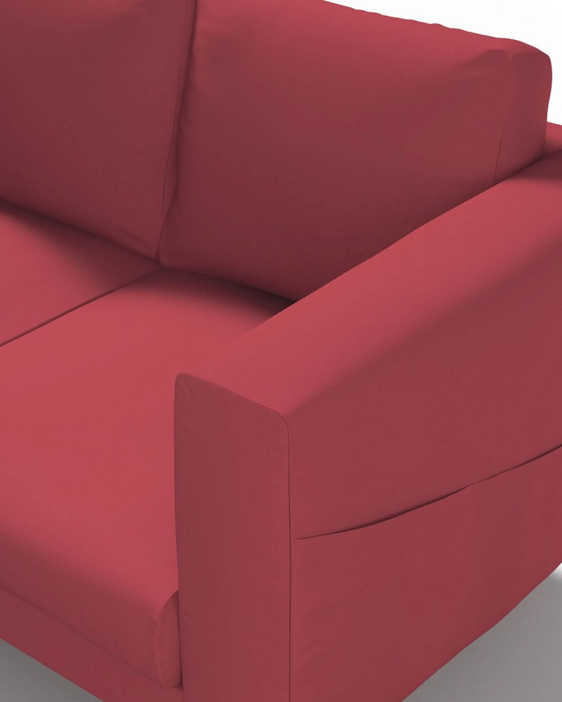 Potah na pohovku IKEA Norsborg 2-místná barva červená látka pletený vzor