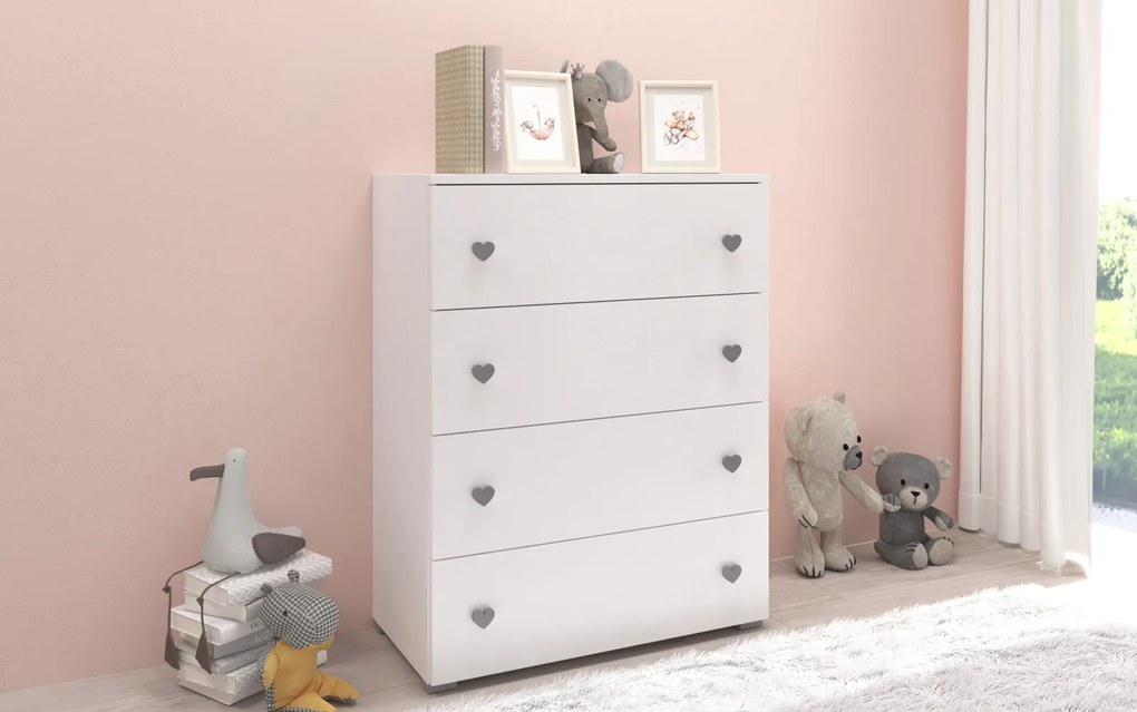 Komoda ELZA bílá bílá Laminated Furniture Board 18 Mm