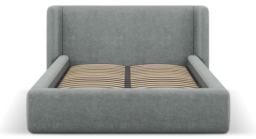 Tmavě šedá čalouněná dvoulůžková postel s úložným prostorem s roštem 160x200 cm Jason – Windsor &amp; Co Sofas