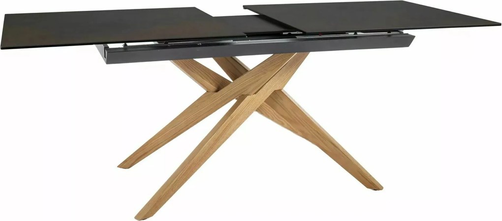 Jídelní rozkládací stůl Loreto 180/230 cm keramika hnědý/dub přírodní